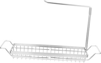 TOPBATHY Sp&uuml;lbecken Organizer Edelstahl 201 Teleskopregal Erweiterbar F&uuml;r K&uuml;che Mit Geschirrtuchhalter Und Seifenablage Atmungsaktiv Platzsparend Flexibel Anpa