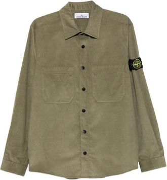 Stone Island Corduroy-texture Logo-patch Shirt