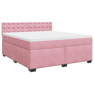 vidaXL Vidaxl - Giroletto A Molle Con Materasso Rosa 180x200 Cm In Velluto