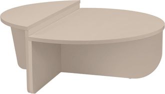 Calicosy Set mit 2 Couchtischen, mehrere Ebenen, abgerundet, Melaminplatten, Kaschmir, Kollektion Podium, Wohnzimmer, 90 x 90 x 35 cm (B x T x H)