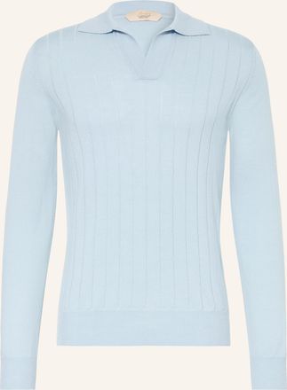 Aur&eacute;lien Strick-Poloshirt Aus Merinowolle blau