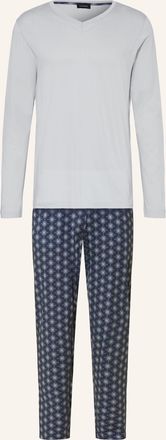 Hanro Schlafanzug Night & Day blau