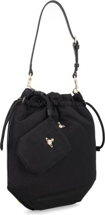 Vivienne Westwood Womens Bag With Orb Detail Black Viscose Handbags Hand