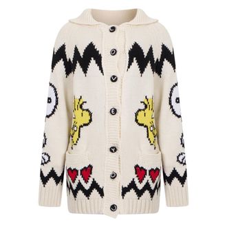 Philosophy di Lorenzo Serafini Cardigan blanc &agrave; motif color&eacute; - Femme - Pulls - Blanc - Taille: 34 FR