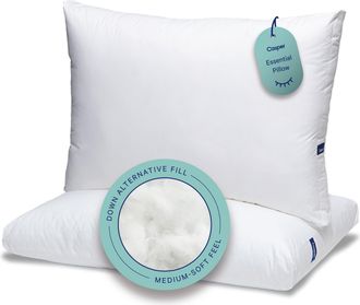 Casper Essential Kissen zum Schlafen, Standard, Wei&szlig;, 2 St&uuml;ck