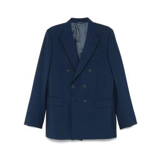 Reveres 1949 Dunkelblauer Doppelreihiger Mantel - - Jackets - Herren - Blau - M