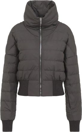 Moncler Femme, Vestes, Brun, Taille: 38 FR Cropped Down Jacket