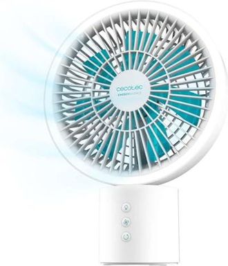 Cecotec Tischventilatoren Batterie Wiederaufladbarer EnergySilence 8000 Portable Light Desk, 8000mah, gro&szlig;e Autonomie, 8 Zoll, LED -Ring, 360 &deg; Oszillation, e