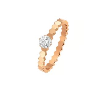 Chaumet Rose Gold Diamond Bee My Love Solitaire Ring