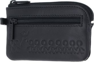 Oxmox Leder Schl&uuml;sselm&auml;ppchen Leather Keyholder Jumping Jack Embossed Black schwarz