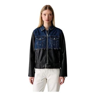 Karl Lagerfeld Femme, Vestes, Bleu, Taille: 38 FR Veste Courte de Transition