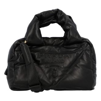 Prada Gesteppte Nappa-Leder Henkeltasche - - Bags - Damen - Schwarzk - ONE SIZE