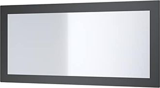 Vladon Miroir Lima, Miroir Mural avec Cadre de Style Moderne, Blanc Haute Brillance (89 x 45 cm)