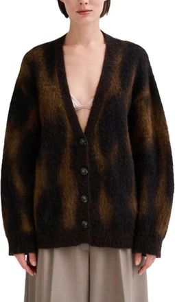 Roberto Collina Cardigan Jacquard Animalier - Femme - Pulls - Brun - Taille: 36 FR