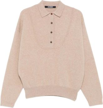 Jacquemus Femme, Pulls, Beige, Taille: 38 FR Pallone Polo Sweater
