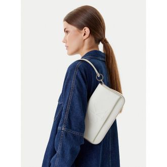 Calvin Klein Handtasche Calvin Klein Sculpted Flap Shoulder Pouch LV04K3148G Wei&szlig;