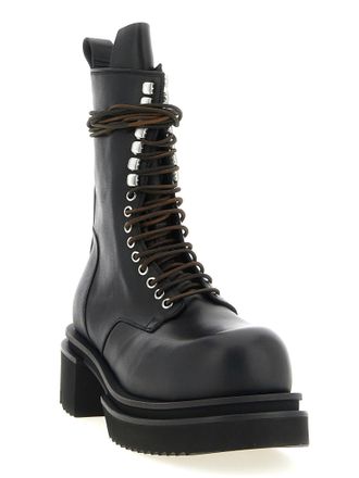 Rick Owens Bogun Combat Boot - Black