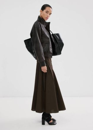 Mango Jupe &eacute;vas&eacute;e d&eacute;tail foulard chocolat - Femme - 32 - MANGO