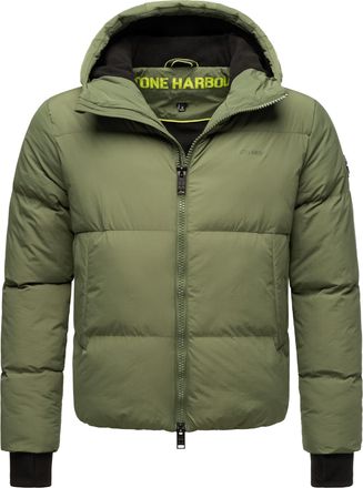Stone Harbor Herren Winterjacke warme Kurze Steppjacke mit Verstellbarer Kapuze Tayroos XX Pine Olive Gr. XL