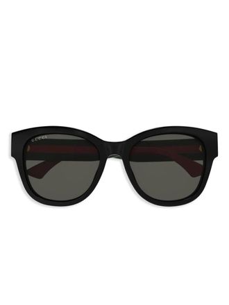 Gucci lunettes de soleil &agrave; monture papillon - Noir