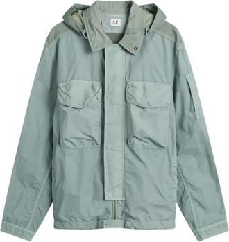 C.P. Company C.p. Company, Homme, Vestes, Bleu, Taille: L Flatt Nylon Mixed Goggle Overshirt