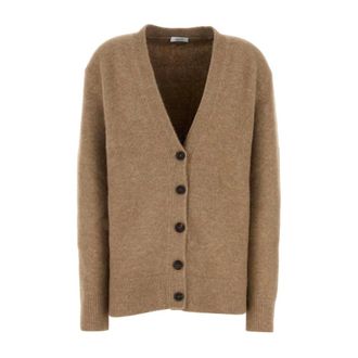 Ferragamo Femme, Pulls, Brun, Taille: 36 FR Cardigan Oversize en Mélange dAlpaga