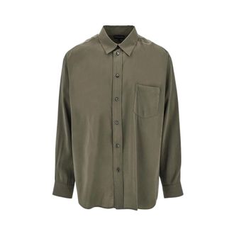 Emporio Armani Viskosehemd mit Seidengriff - - Shirts - Herren - Gr&uuml;n - XL