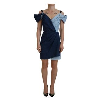 Dolce & Gabbana Wundersch&ouml;nes zweifarbiges blaues Denim-Minikleid - - Dresses - Damen - Blau - M