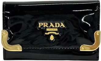 Prada unisex, Pre-owned, Noir, Taille: ONE Size Porte-cl&eacute;s en cuir Pre-owned