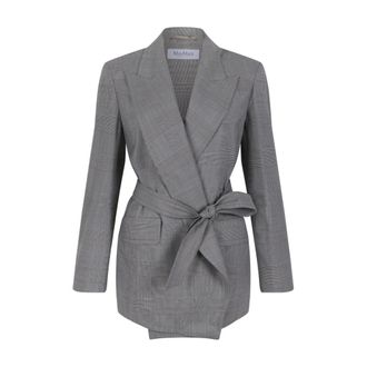 Max Mara Wickel-Blazer mit Taillierung - - Jackets - Damen - Grau - XS