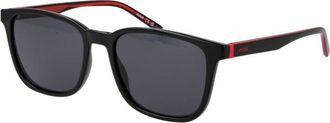 HUGO BOSS Schwarze Edelstahl-Sonnenbrille