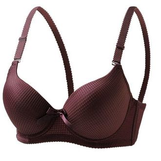 Generic Soutien-gorge push-up sans couture avec armatures - Soutien lat&eacute;ral - Couverture compl&egrave;te - Col en V - Soutien-gorge confortable et r&eacute;glable, caf&eacute;, 50