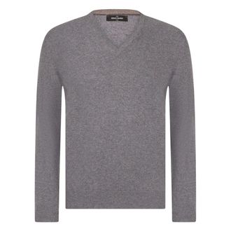 Gran Sasso V-Ausschnitt Kaschmir Pullover - - Knitwear - Herren - Grau - 3XL