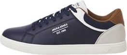 Jack & Jones Baskets Jfwjordan Sn pour Homme, Navy Blazer Detail Bright White Cognac, 42 EU