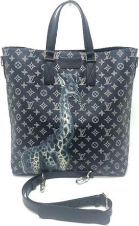 Louis Vuitton Sac cabas vintage Louis Vuitton doccasion en toile Monogram - Homme - Pre-owned - Bleu - Taille: ONE Size