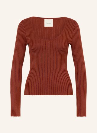 Calvin Klein Pullover Mit Glitzergarn rot