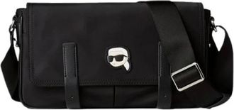 Karl Lagerfeld Femme, Sacs, Noir, Taille: ONE Size Ikonik 2.0 Nylon Baguette Sac Bandouli&egrave;re