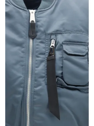 Alpha Industries Mens Vest Ma-1 Denim Blue Nylon Blazers Jacket