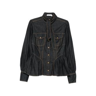Zimmermann Pussy-bow Peplum Shirt