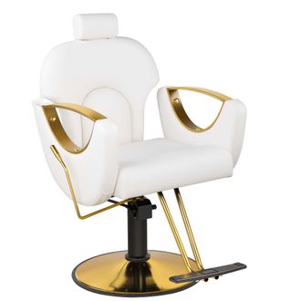 Generic Wei&szlig;er Friseurstuhl f&uuml;r Barbershops, 360&deg; Drehbar, H&ouml;henverstellbar, Hydraulisch Verstellbar, Geeignet f&uuml;r Kosmetikstudios und Tattoo-Studios