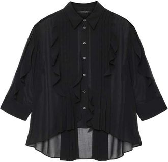 AllSaints Minna Hemd in Schwarz