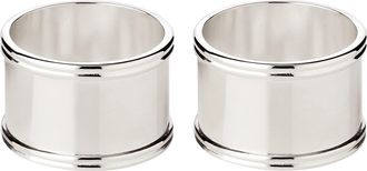 Edzard 2er Set Serviettenring Madrid, rund, edel versilbert, Durchmesser 4 cm