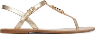 Tommy Hilfiger Sandalen Tommy Hilfiger Leather Thong Sandal Gold FW0FW09331 Goldfarben