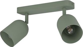 Eglo Deckenlampe 2-flammig Tilston, Deckenstrahler Wohnzimmer, Spot Deckenleuchte aus Stahl in Dunkelgrün, E14 Fassung