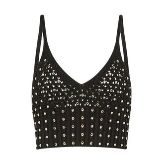 Forte_Forte Funkelndes Strick-Bralette-Top - - Tops - Damen - Schwarzk - M
