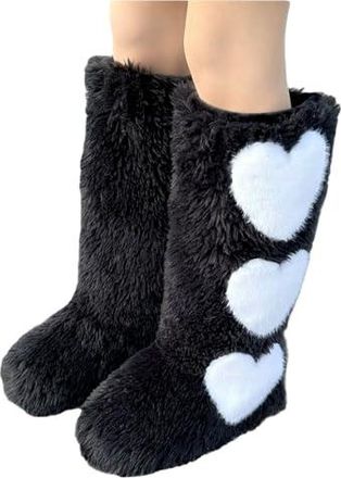 Generic Bottes mi-mollet pour femme chaussures dhiver chaudes et isol&eacute;es pour randonn&eacute;e et ext&eacute;rieur confort douillet et style &eacute;l&eacute;gant en saison froide (B-Bla