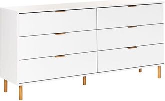 Beliani Kommode mit 6 Schubladen WALPOLE Wei&szlig;