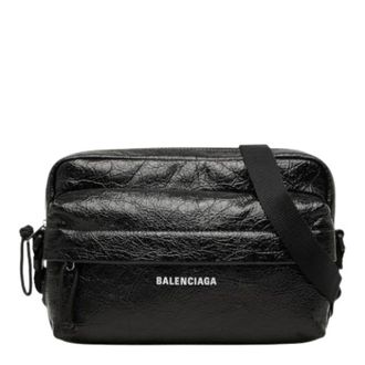 Balenciaga Pre-owned Sac bandouli&egrave;re en cuir Explorer - Homme - Pre-owned - Noir - Taille: ONE Size