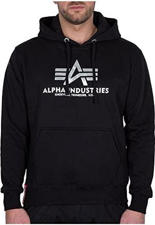 Alpha Industries Alpha Industries Alpha Indutries Basic Foil Print T-Shirt pour Homme, Black/Metalsilver