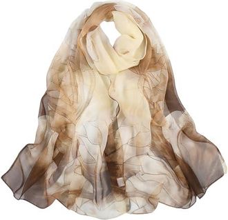 Generic Écharpe imprimée colorée simple en coton et lin chaud pour femme - Foulard musulman - Grande écharpe tricotée pour femme, kaki, taille unique